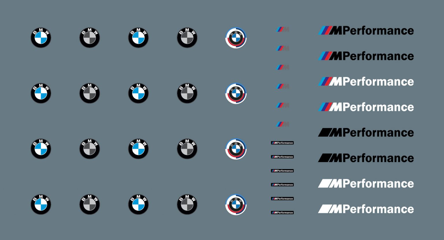 Planche Logos BMW M Performance | Little Car Addict