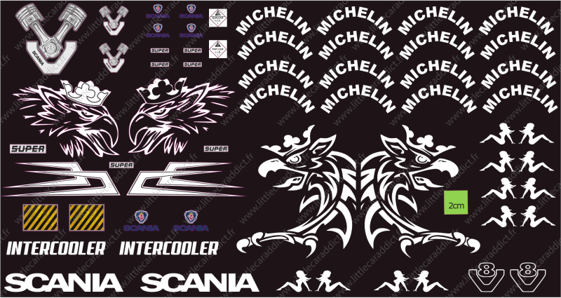 Planche Stickers Scania Griffin | Little Car Addict